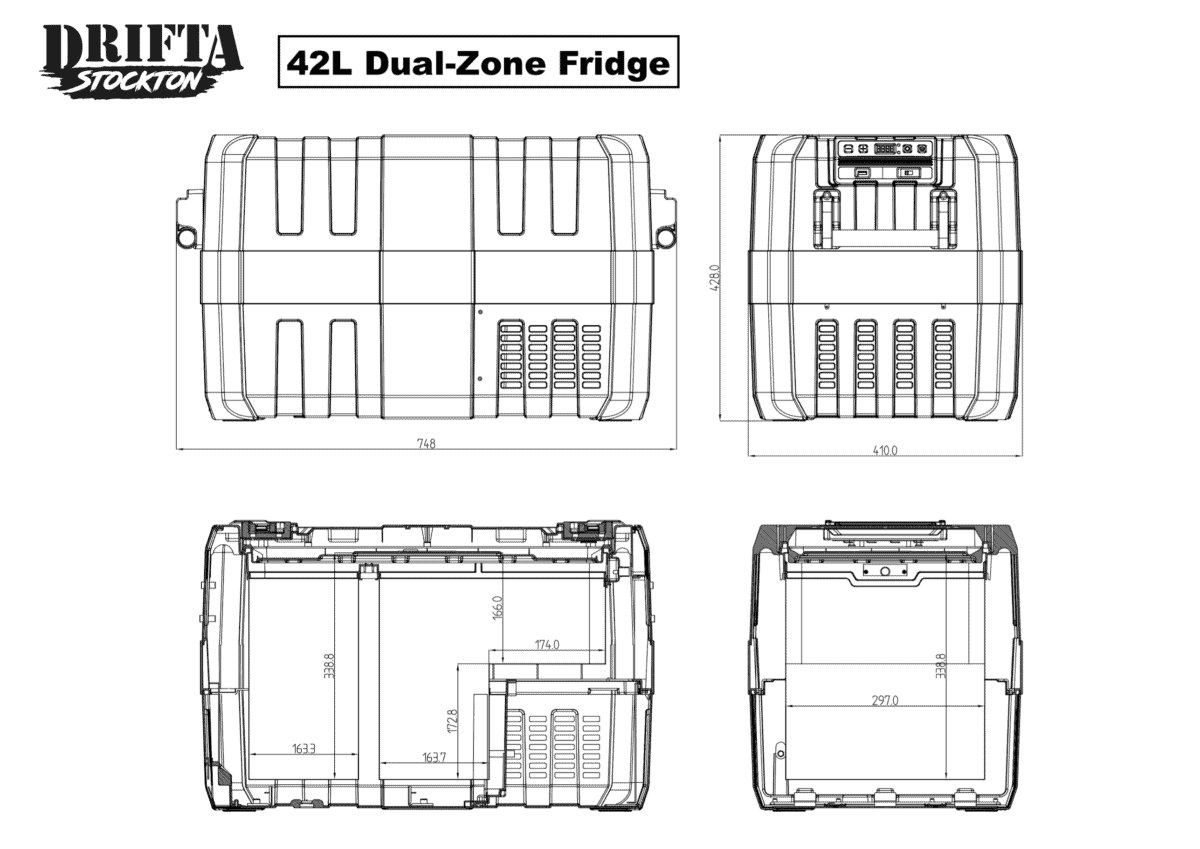 Drifta Stockton Dual Zone Portable Fridge - Western 4WD and outdoors